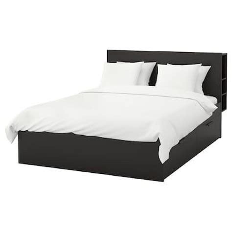 Ikea Brimnes Black Queen Size Bed W Storage Headboard Aptdeco