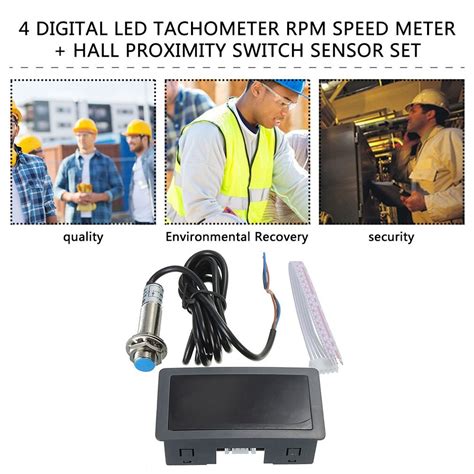 4 Digital Led Display Tachometer Rpm Speed Meter H Vicedeal