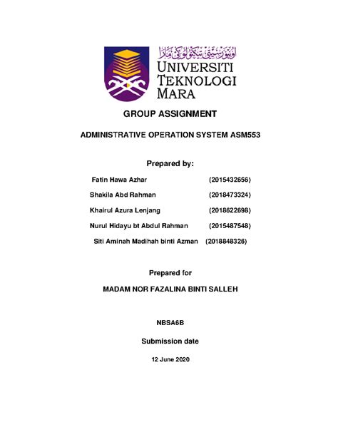 Asm Group Project Automated System Group Assignment Administrative Operation System Asm