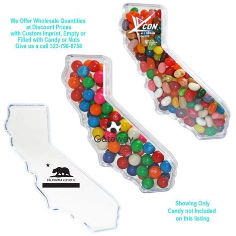 12 Plastic California State Shape Plastic Candy Container Empty Party
