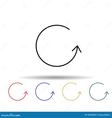 Circular Arrow Multi Color Style Icon Simple Thin Line Outline Vector Of Web Icons For Ui And