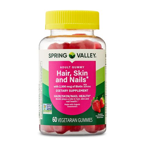 Brandclub Spring Valley Organic Biotin Vegetarian Gummies Strawberry