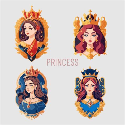 Premium Vector Princess Icon Set