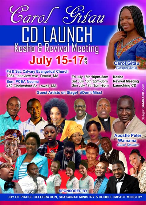 Carol Gitau Cd Launch July 17th 2016 Neema Church Lowellma Samrack Media