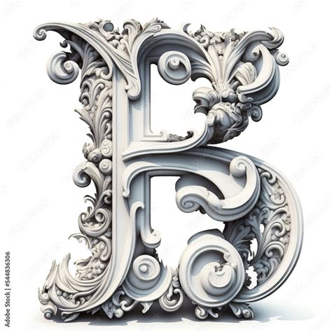 B Ornate Baroque Font 3d Illustration Stock Illustration Adobe Stock