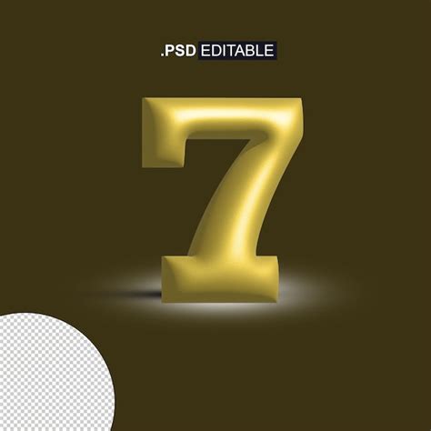 Premium Psd 3d Number 7 With The Text Psd Editable