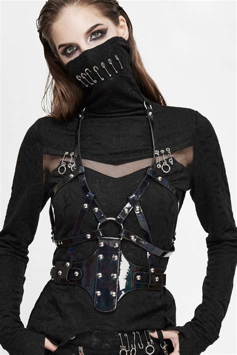 Deluxe Patent Harness Belt Gothic Outfits Gothic Fashion Style