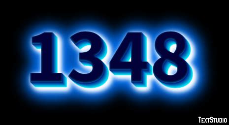 1348 Text Effect And Logo Design Number