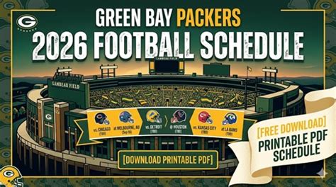 2026 Green Bay Packers Schedule Opponents Australia Season Opener