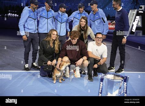 Italys Jannik Sinner And Fiancee Laila Hasanovic With The Trophy After
