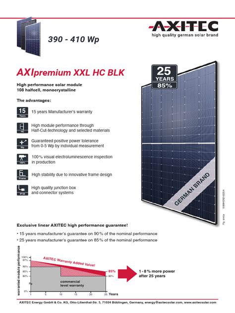 Axitec 400 Wp Pdf Solar Panel Electrical Engineering