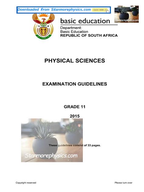 Physical Sciences Gr 11 Exam Guidelines 2015 Eng Pdf