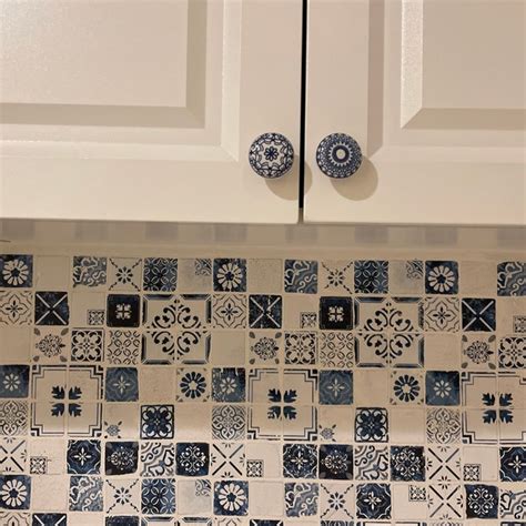 Blue And White Ceramic Knobs Kitchen Cabinet Drawer Knobs Hardware Knobs Handmade Knobs Cabinet