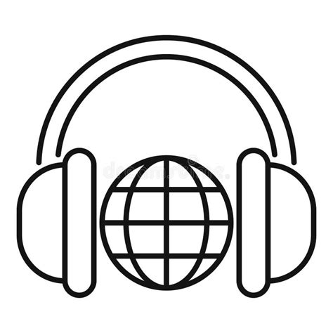 Headphones Encompassing Globe Symbolizing Global Audio Content Stock