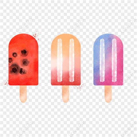 Summer Refreshing Multicolor Watercolor Popsicle Summer Refreshing Multi Colored Png Image