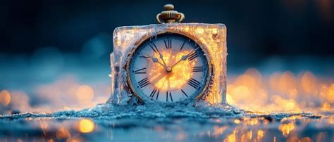 Frozen In Time Clock Premium Ai Generated Image