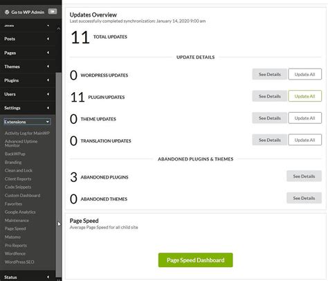 Remove Scrollbar From Extensions List MainWP Custom Dashboard Snippet Custom Dashboard