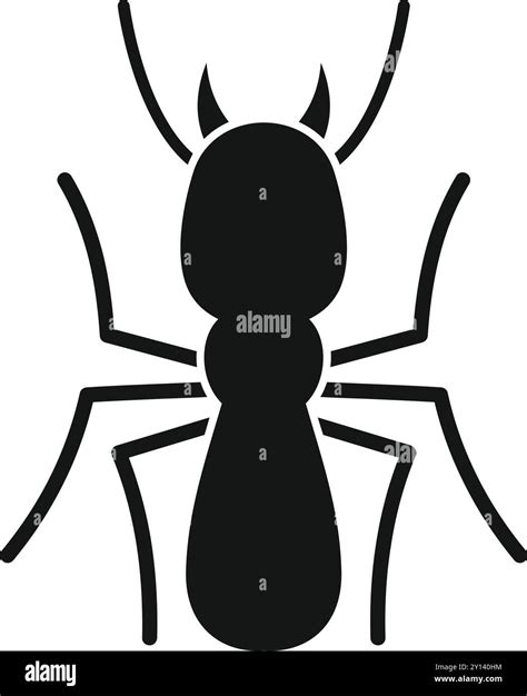 Simple Black And White Vector Icon Of A Termite Bug Spreading Its Legs