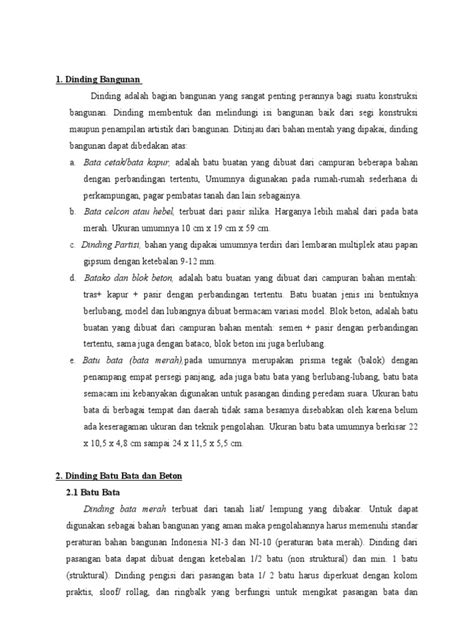Metode Pelaksanaan Pemasangan Dinding Bata Dan Batako Pdf