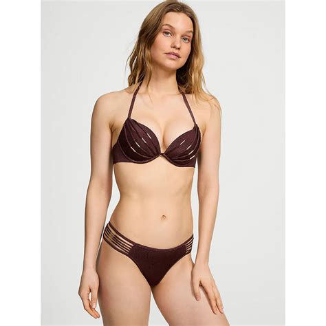 Buy Victorias Secret Women Brown Polyamide Bikini Top Online