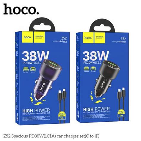 Bộ Sạc Xe Hoco Z52 C To Ip 1c1u 38w