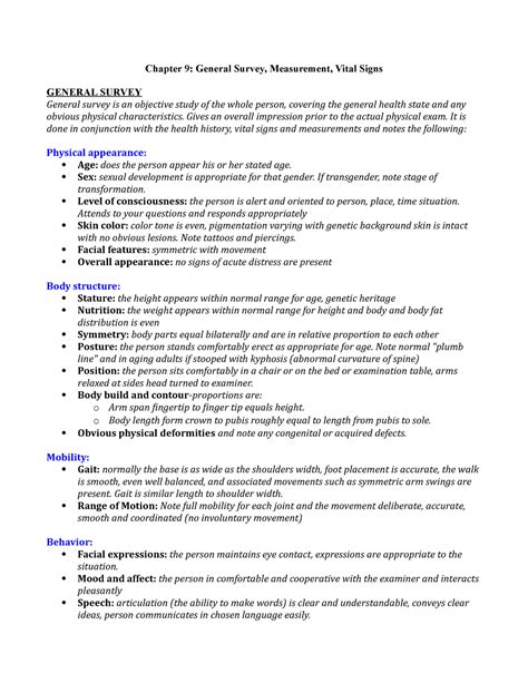 Chapter 09 General Assessment Notes Chapter 9 General Survey