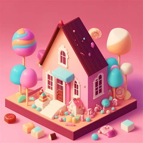 Premium Ai Image A Fancy Candy House With Sweets And Chocolate