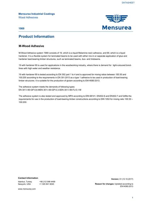 Adhesive And Wood Coating Template Pdf