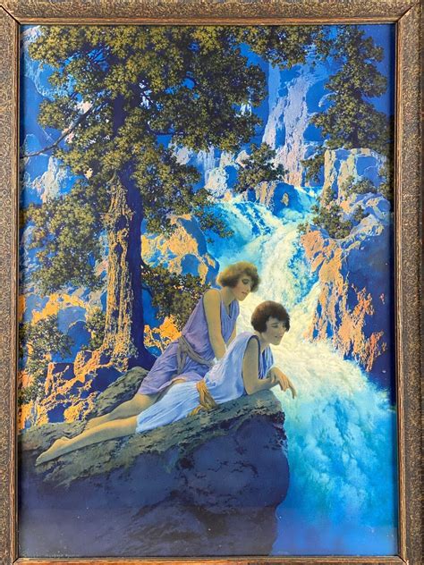 Bid Now Antique Maxfield Parrish Waterfall Framed Lithograph