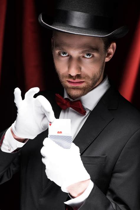 Magician Holding Cards
