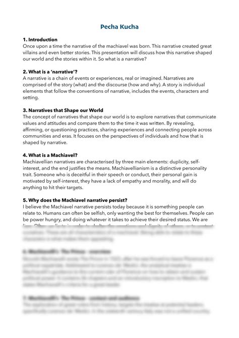 Pecha Kucha Script Narratives English Advanced Year 11 Hsc