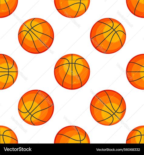 Basketball Ball Seamless Pattern Repeating Sport Vector Image