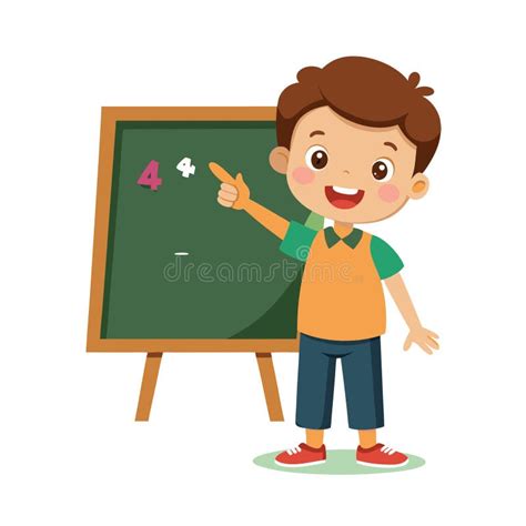 Cheerful Boy Explaining Math Stock Illustrations 9 Cheerful Boy