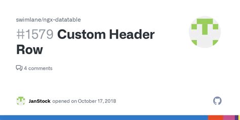 Custom Header Row · Issue 1579 · Swimlanengx Datatable · Github