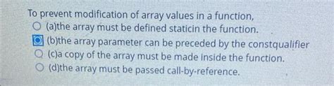 Solved To Prevent Modification Of Array Values In A