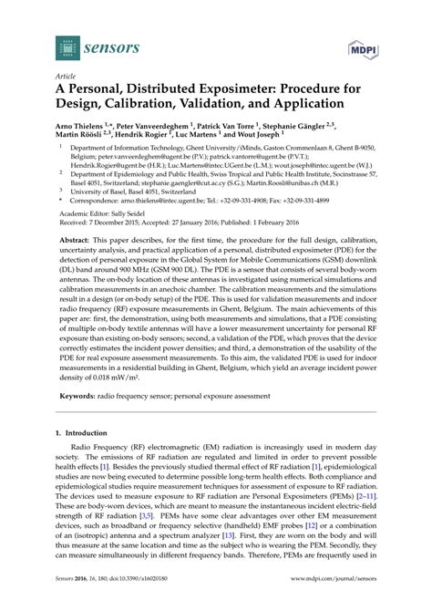 Pdf A Personal Distributed Exposimeter Procedure For Design