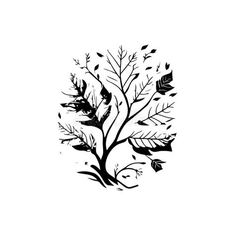 Tree Icon Hand Draw Black Agriculture Colour Logo Symbol Perfect Stock
