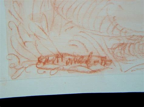 Renaissance Style Sanguine And Watercolor Drawing Signed Italy 20th