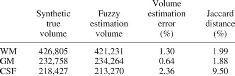 accuracy results of fuzzy connectedness consensus segmentation in wm