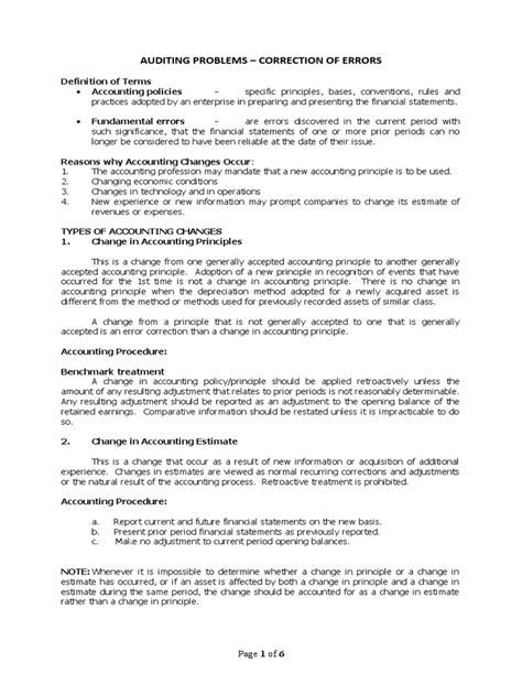 Ap 01b Correction Of Errors Pdf Income Statement Accounting