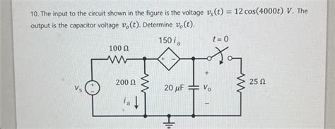 solved 10 the input to the circuit shown in the figure is