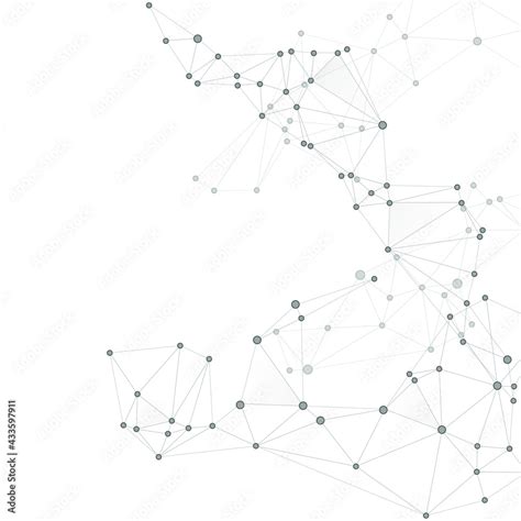 Geometric Plexus Structure Cybernetic Concept Network Nodes Greyscale Plexus Background