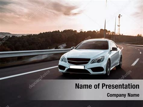 Class White Business Car Road Powerpoint Template Class White Business Car Road Powerpoint