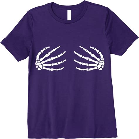 Cool Halloween Boob Skeleton Hands Breast Funny Costume Scary Bra T