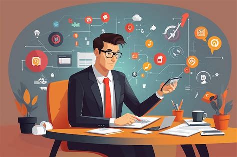business man planning digital marketing programming banner coding best