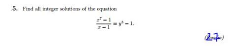 Solved 5 Find All Integer Solutions Of The Equation