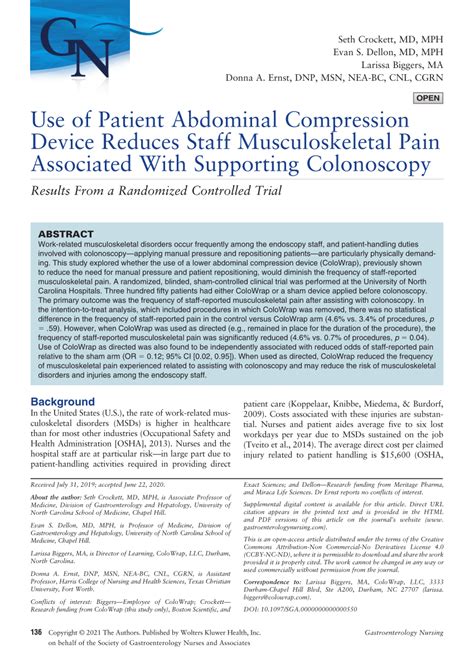 Pdf Use Of Patient Abdominal Compression Device Reduces Staff