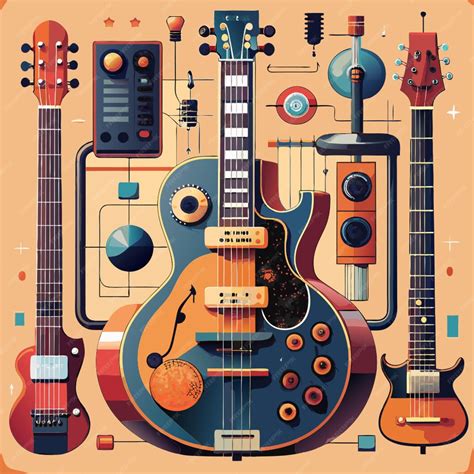 Explain The Different Parts Of A Guitar And Their Functions Vector