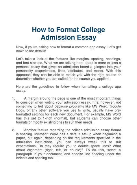 40 Free Printable College Essay Format Templates Pdf Examples
