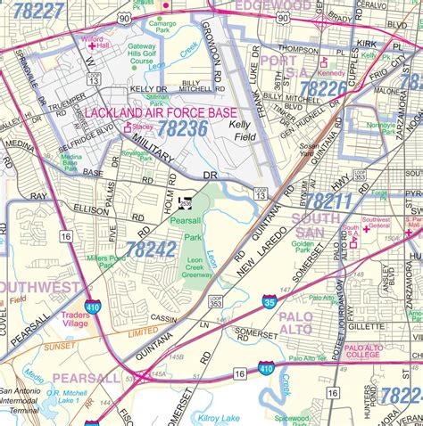 San Antoniobexar County Detailed Region Wall Map Wzip Codes 2 Large